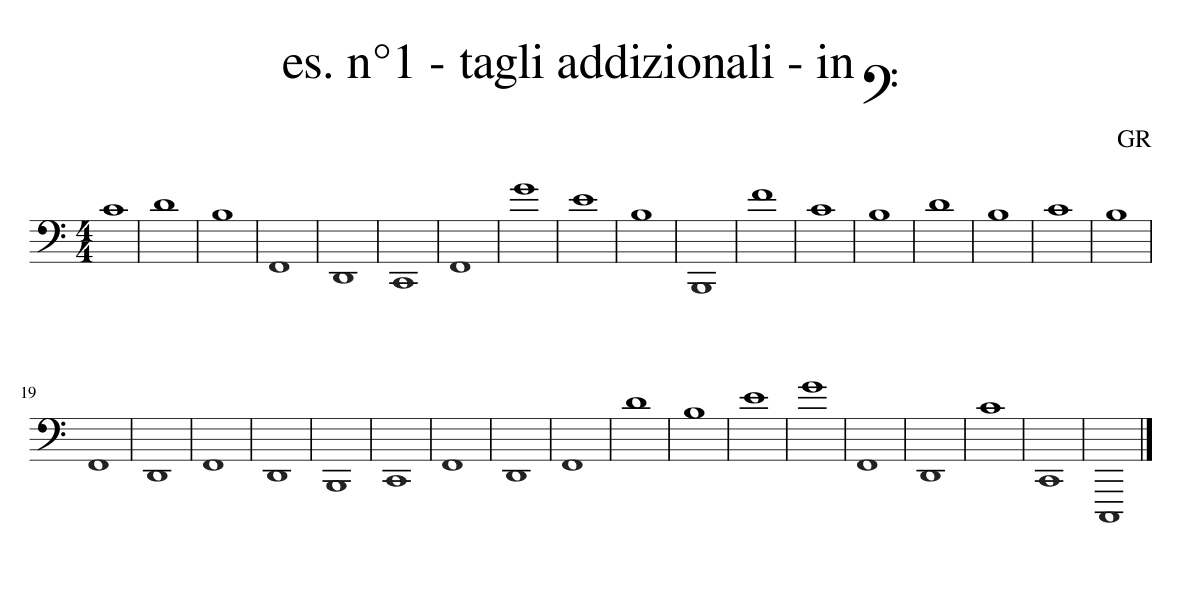 Esercizi – Lettura delle note con tagli addizionali in chiave di FA ...